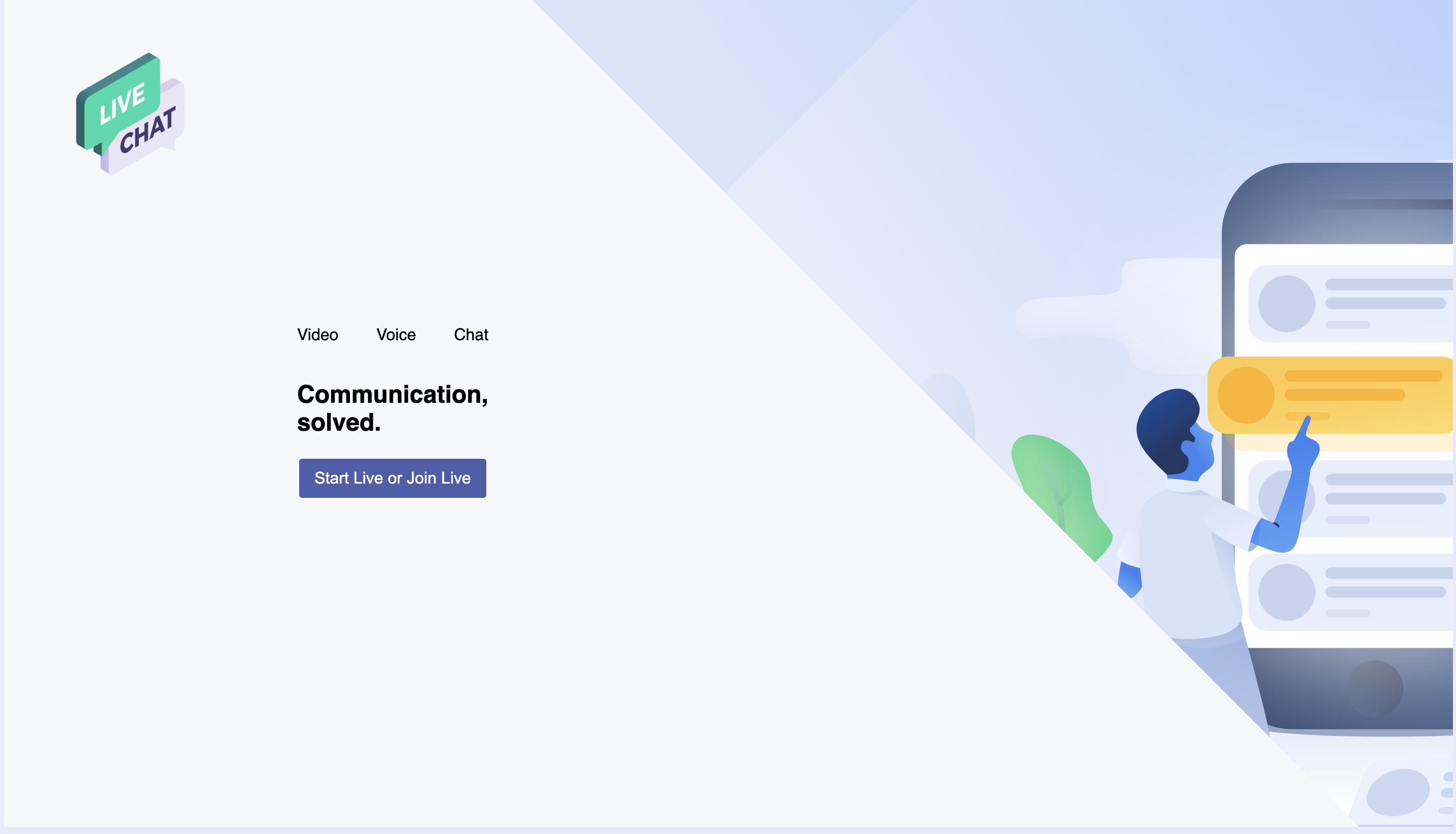 Live Chat Landing Page